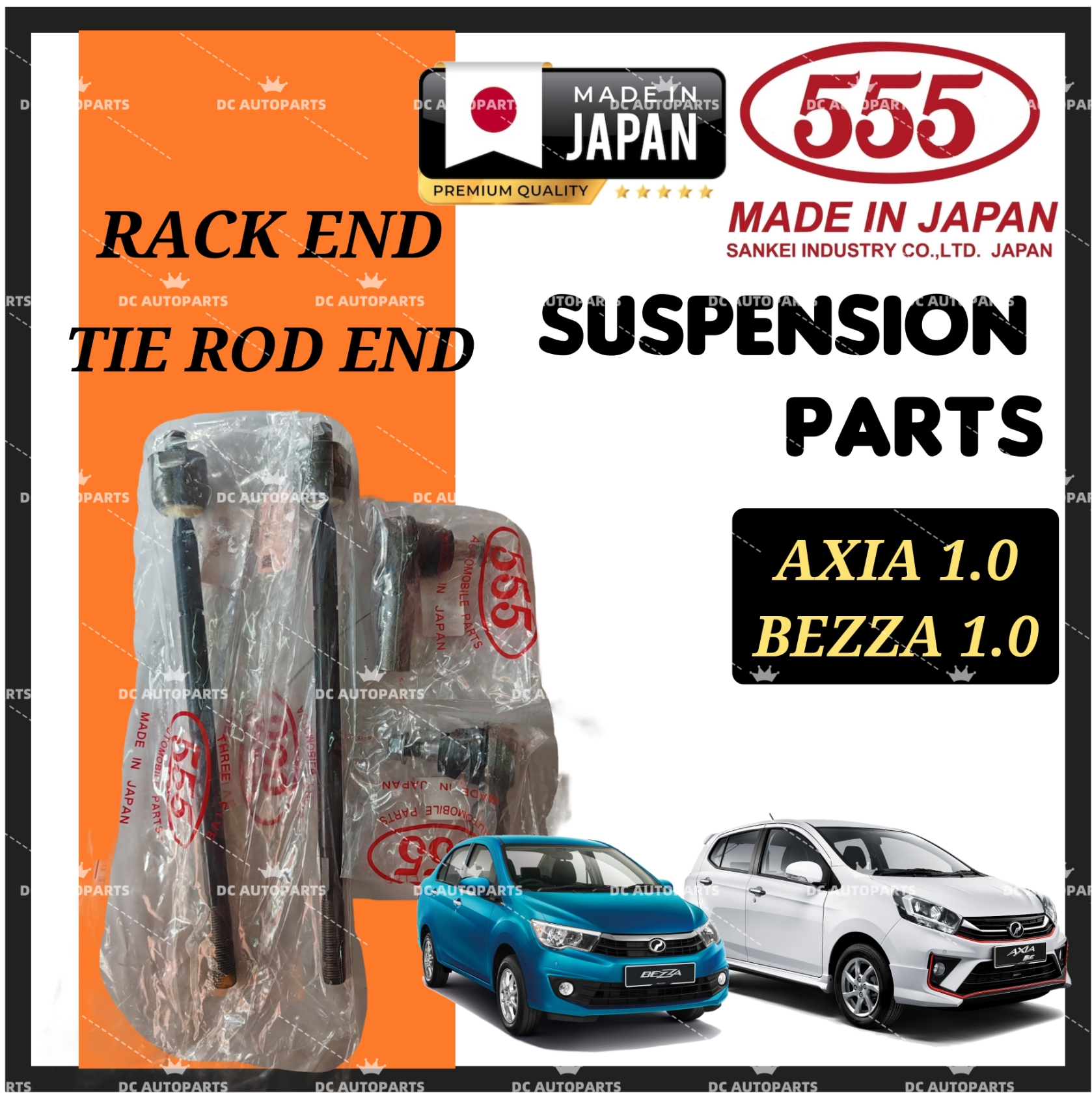 ORIGINAL 555 JAPAN RACK END / TIE ROD END PERODUA AXIA BEZZA 1.0 ...