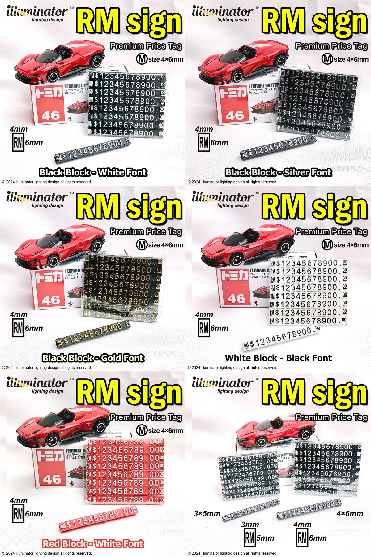 [RM Sign]Premium RM Price Tag Stand for Collectibles Display Label with ...