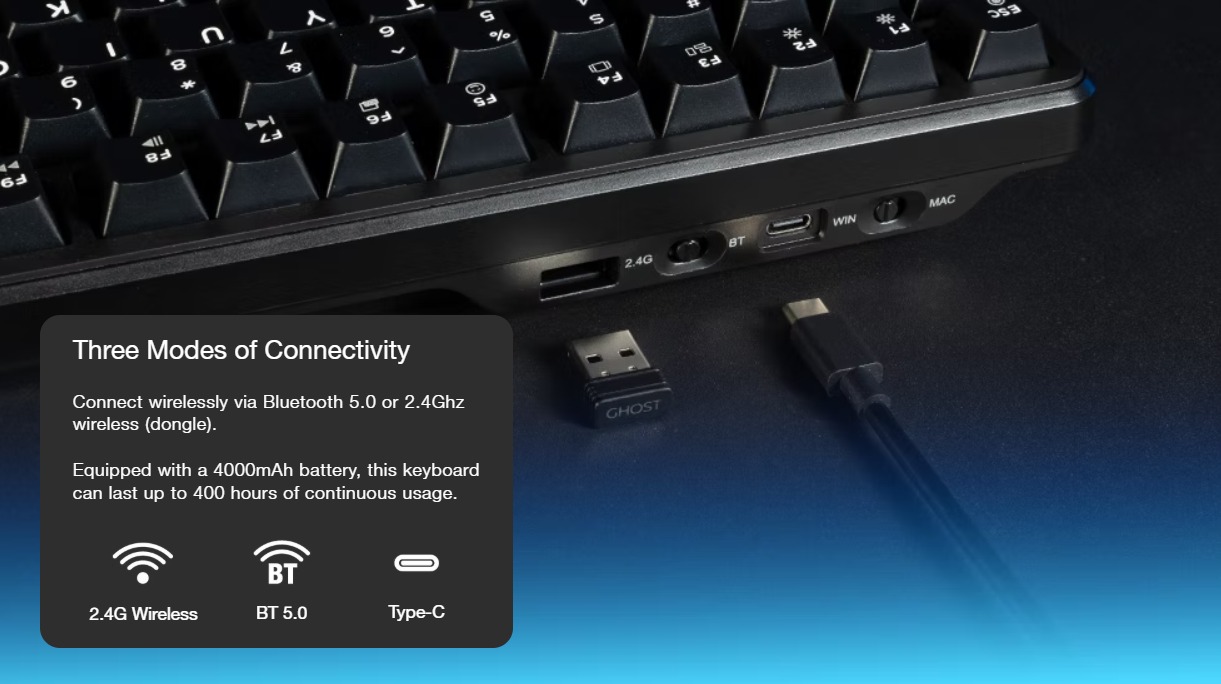 TECWARE GHOST 75 (NEW) Tri-Mode Wireless Wired / PHANTOM L RGB LOW ...