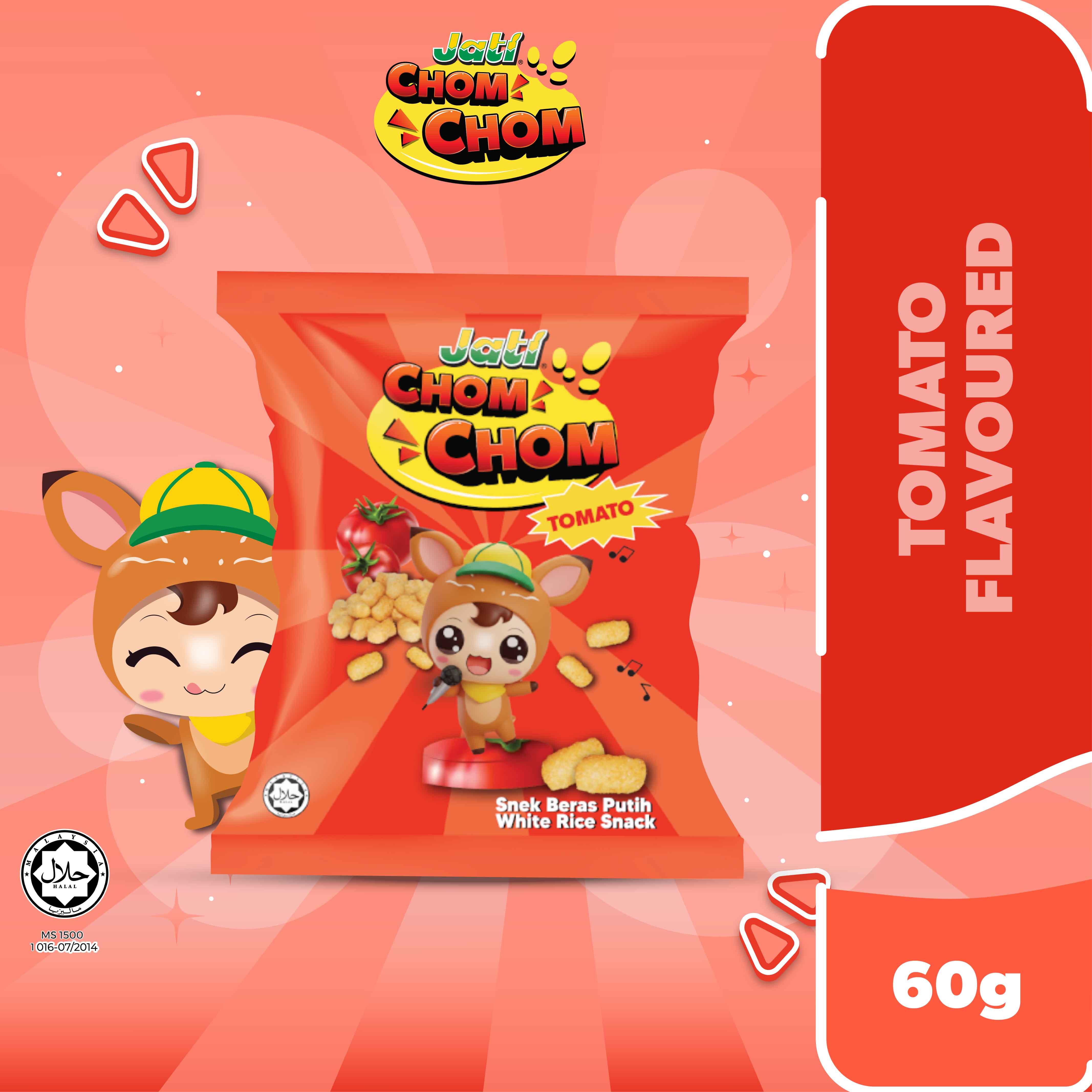 Jati CHOM CHOM Tomato Flavoured White Rice Snack Snek Beras Putih 零食 ...
