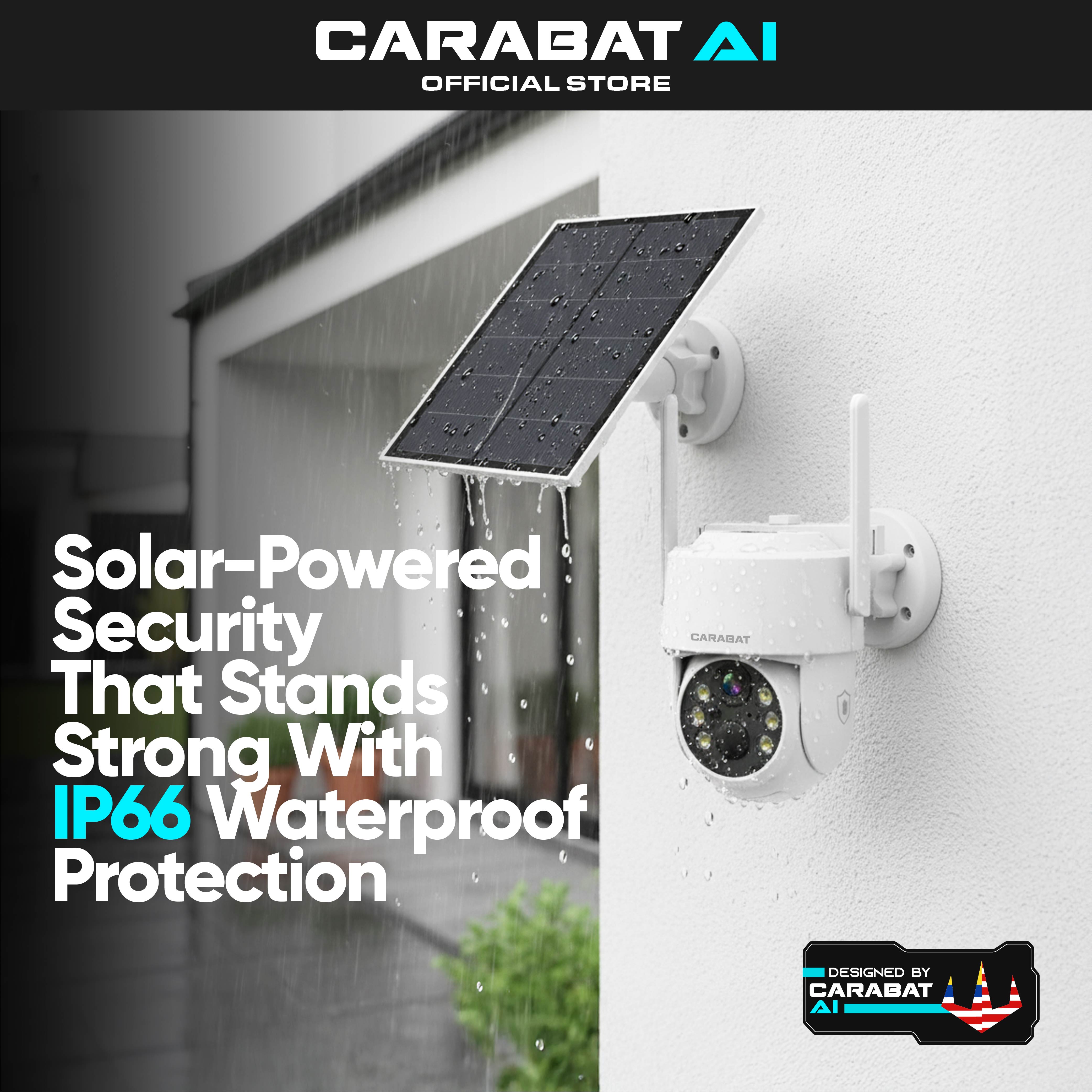 Carabat Solar WiFi CCTV Camera 4MP 2.5K l Pan Tilt l Full Color Night ...