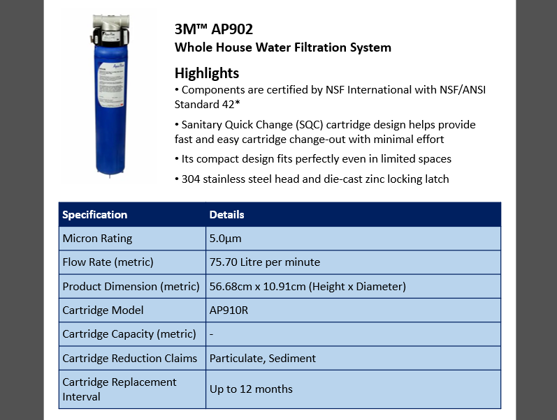 3M™ AP902 Whole House Water Filtration + 3M™ AP Easy Cyst-FF Under Sink ...