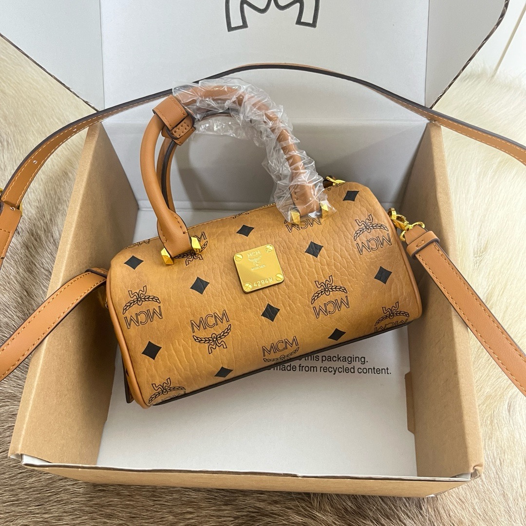 Original MCM ELLA Mini Boston Bag Shoulder Bag for Commute Handbag ...