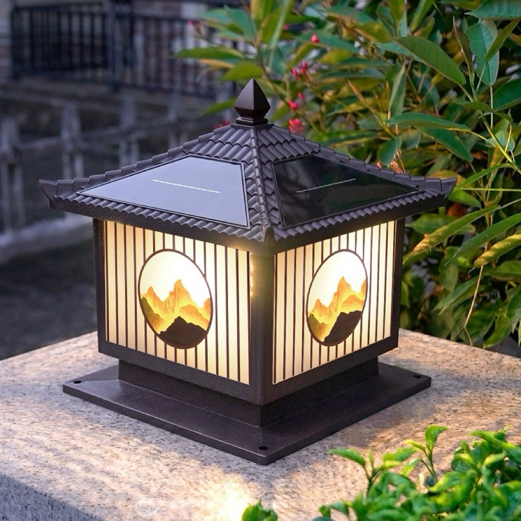 solar light outdoor waterproof Solar Post Light LED Solar Garden post ...