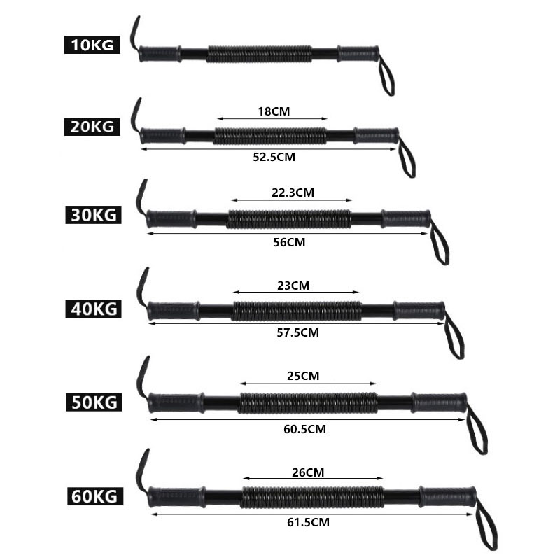 10KG-60KG Strength Power Twister Spring Bar Chest Arm Strength Training ...