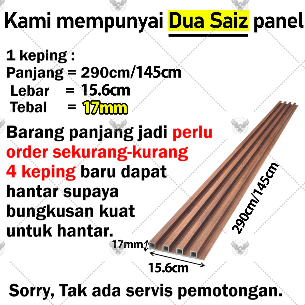 WPC Fluted Wall Panel Hari Raya Hiasan Dinding PVC 木格珊墙板 4.75/9.5ft ...