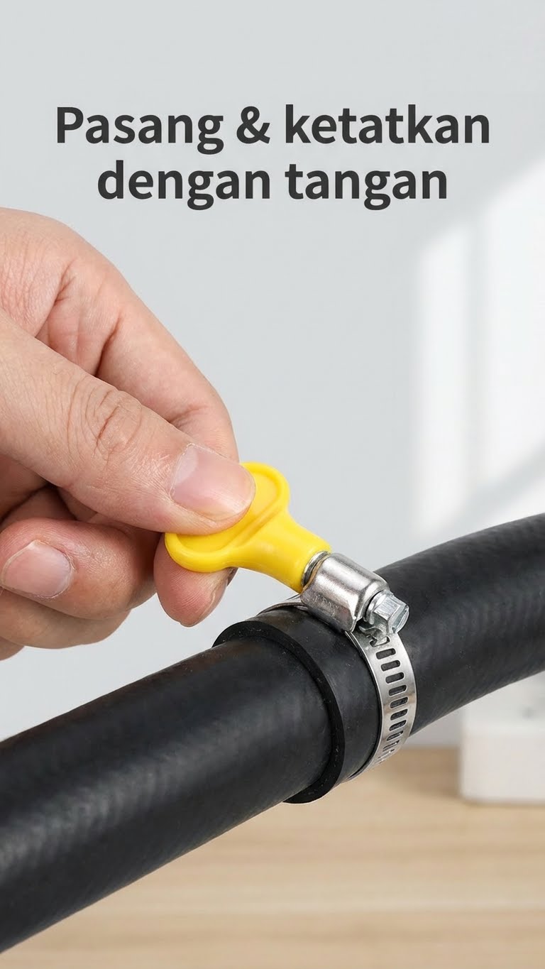 Pipe Clamp Adjustable Dengan Pemutar Tangan Untuk Paip Air Stainless ...