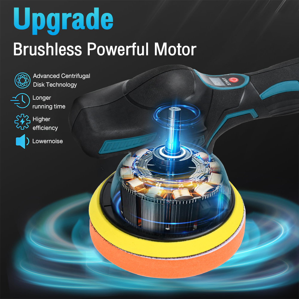 🔥1599VF Car Polisher Handheld Cordless Polishing Sanding Waxing Machine ...