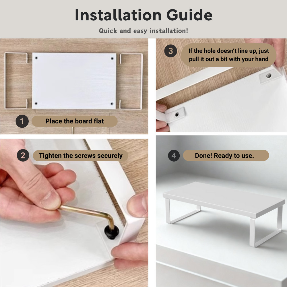 June Computer Monitor Stand Wooden Desktop PC Rack Table Organizer ...