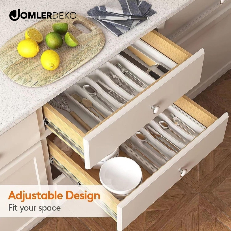 Cutlery Rack Retractable Plastic Drawer Storage | Rak Sudu Garfu Boleh ...