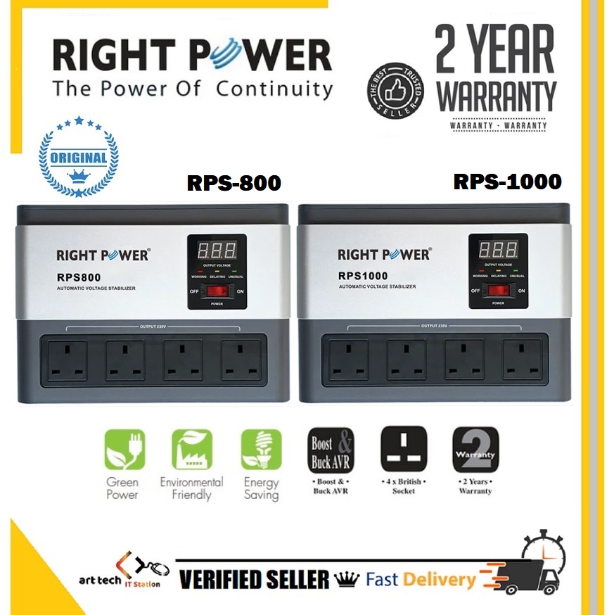 RIGHT POWER AVS RPS800 / RPS1000 - NEW ! AUTOMATIC VOLTAGE STABILIZER ...