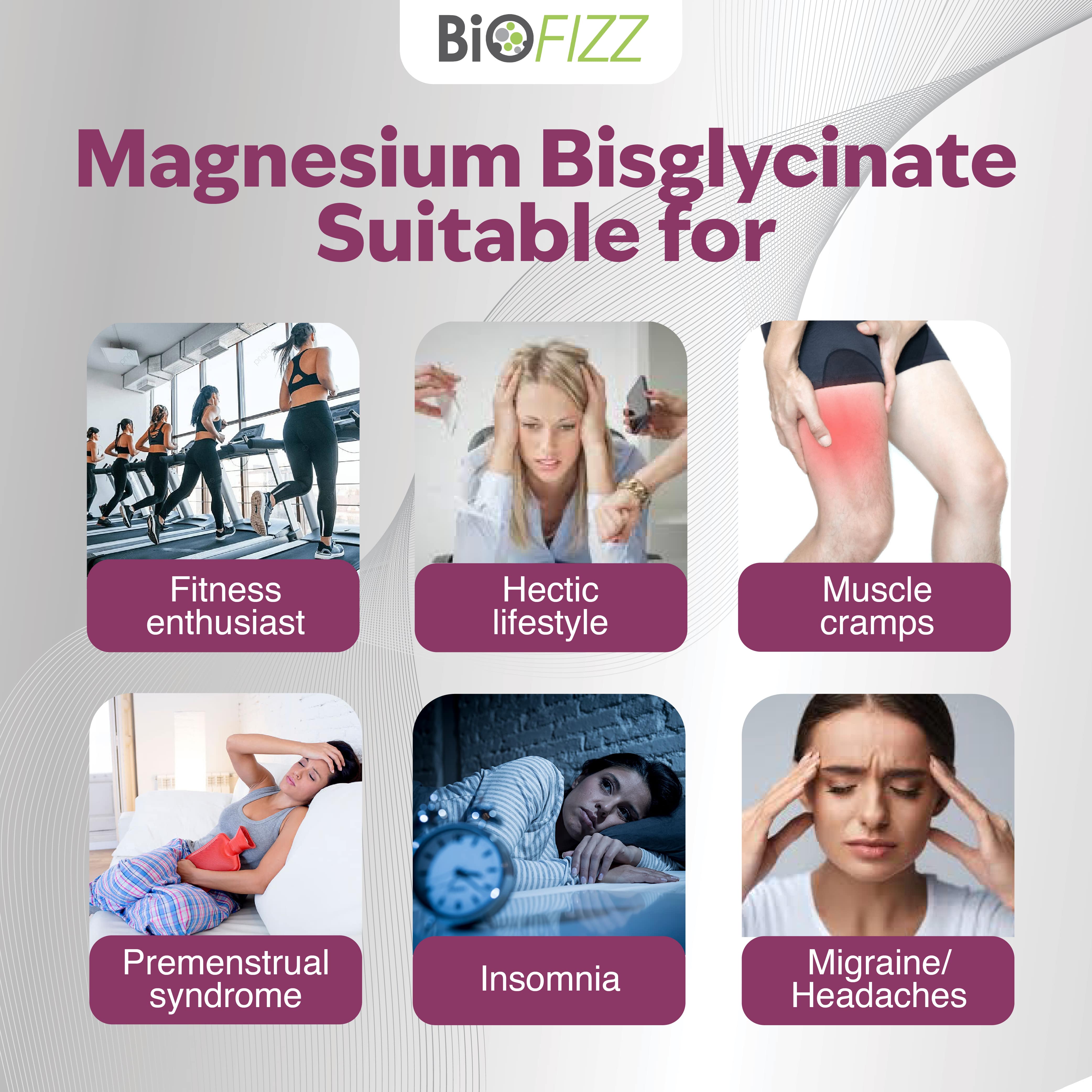BIOFIZZ Magnesium Bisglycinate (30's x 2) for Fatigue, Muscle Cramps ...