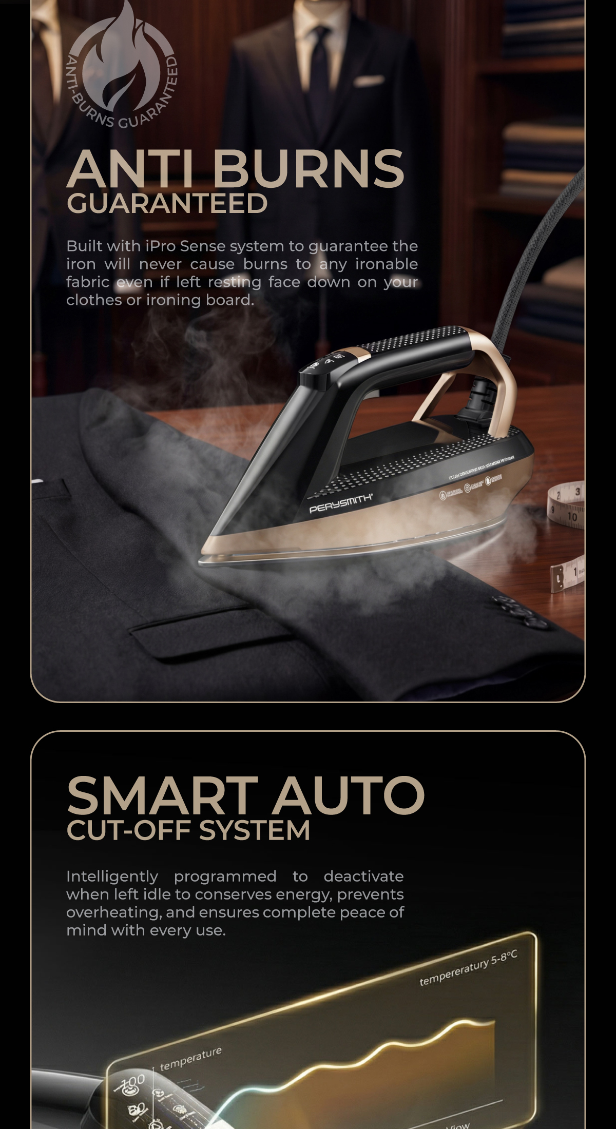 PerySmith V1 Pro Max Anti-Burn Guaranteed Steam Generator Iron SteamPro ...