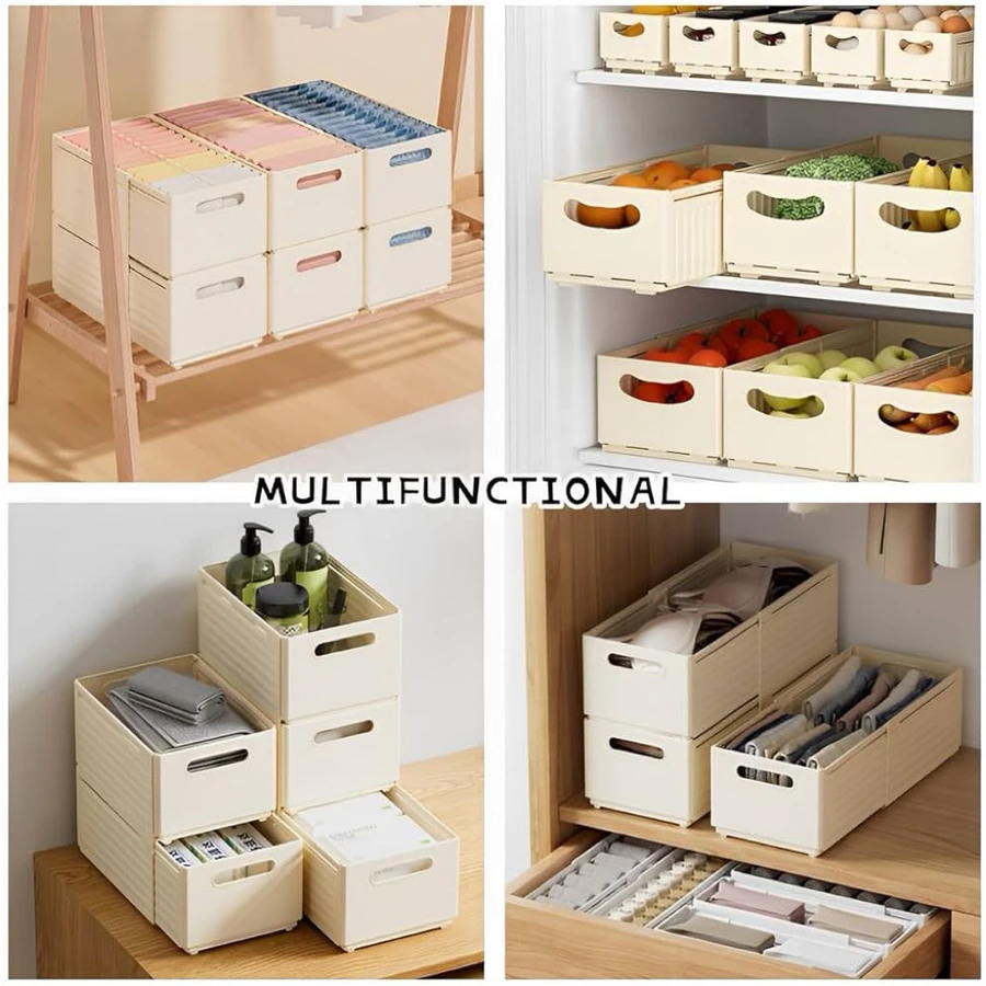 Retractable Drawer Organizer Adjustable Kitchen Storage Box Stackable ...