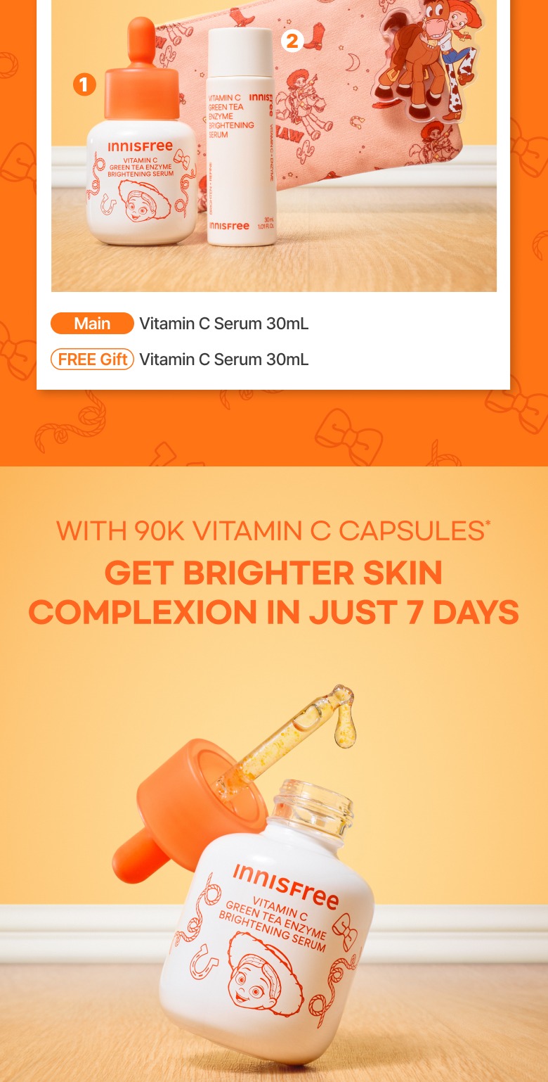 Toy Story x Innisfree Vitamin C Green Tea Enzyme Brightening Serum 30ml ...