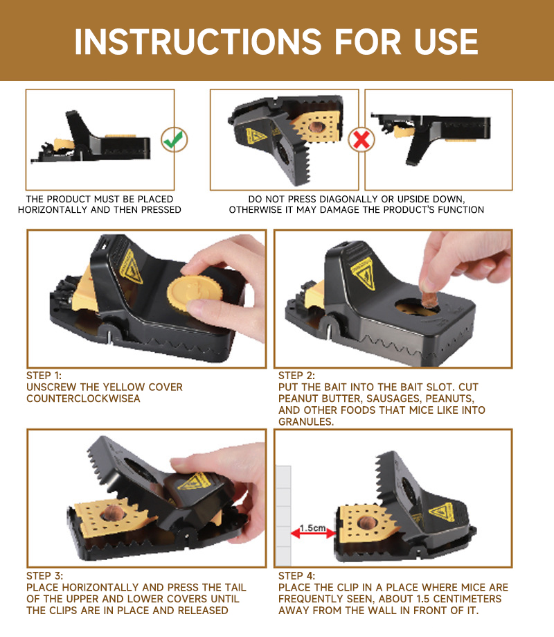New Plastic Mouse trap Universal Reusable Mouse Trap Reusable Mouse ...