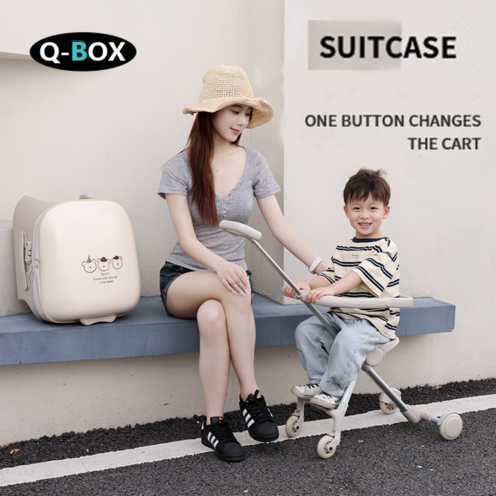 Q-BOX Luggage Kids Travel Trolley Case 20 Inch Three bears Children ...