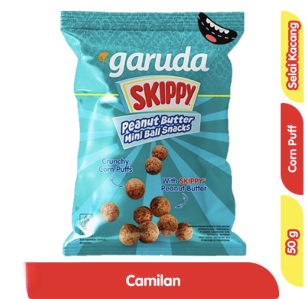 Garuda Skippy Peanut Butter Mini Ball Snacks [50g] Crunchy Corn Puffs ...