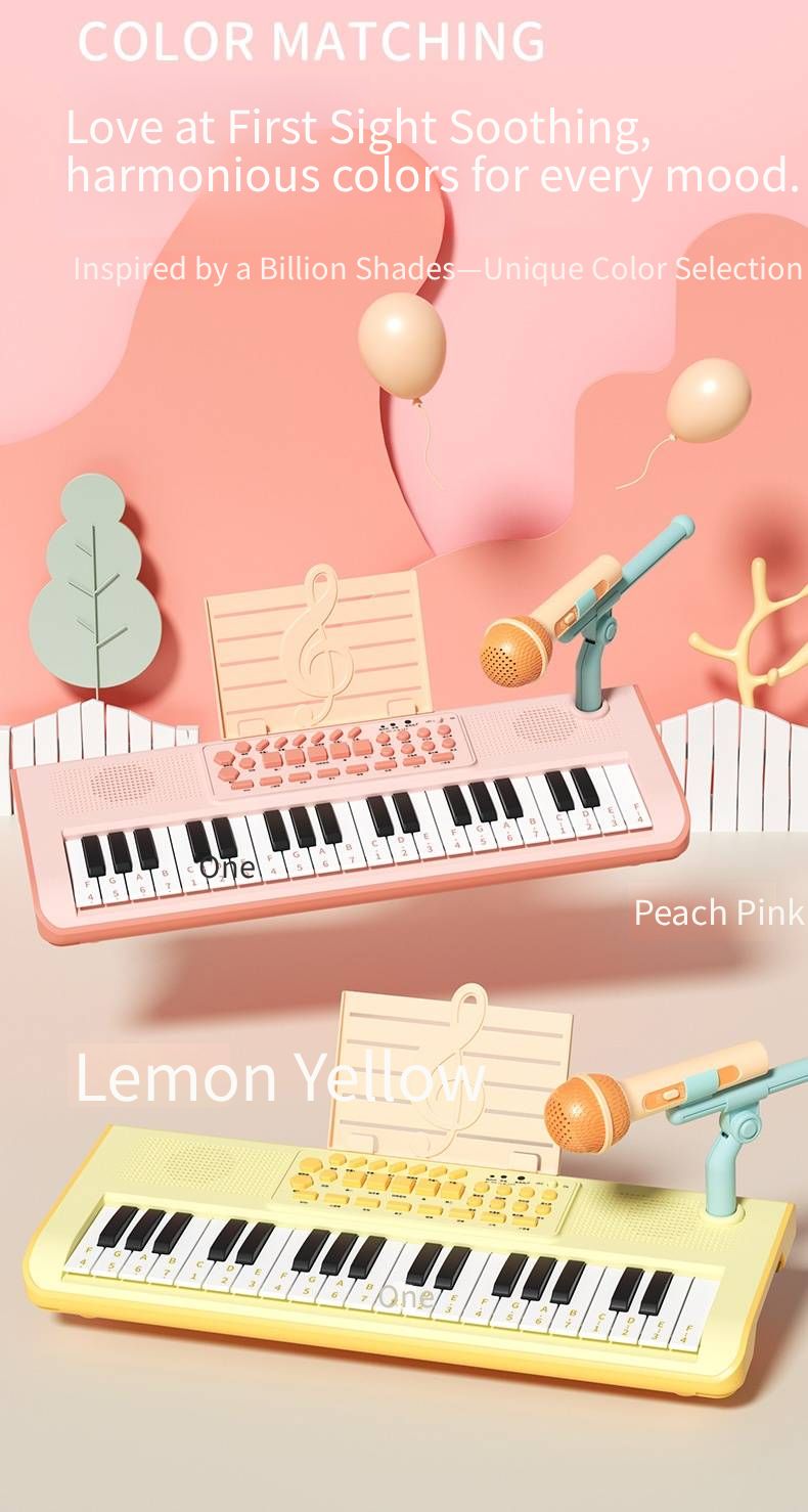 37 Key Piano Rechargeable Battery Musical Toy Microphone Kids ...
