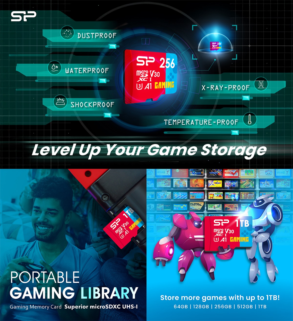 Silicon Power Superior Gaming Superior microSDXC UHS-I U3 A1 V30 4K ...