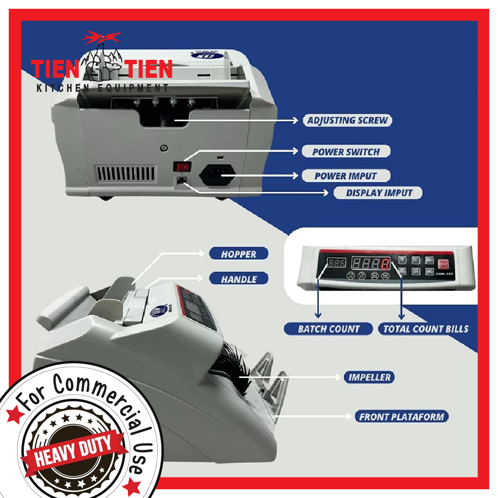 Money Notes Counter Money Counter Machine Bill Counter With UV Function ...