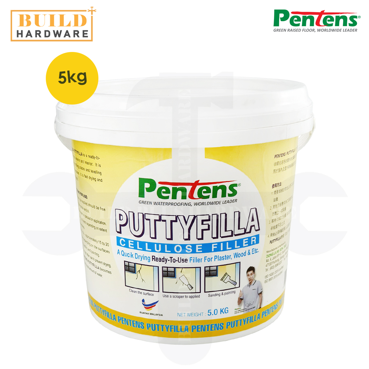 PENTENS Puttyfilla Cellulose Filler 5kg | Putty Filla Level Crack ...
