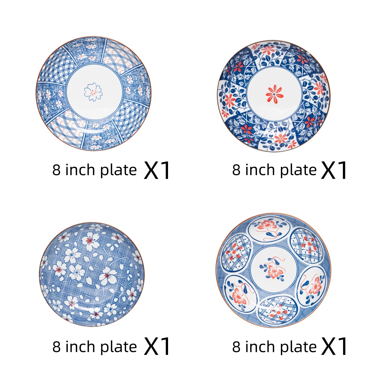 QOMO Bohemian 4pcs Ceramic Rice Plates Set Gift With Box Seramik ...