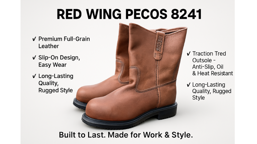 Original RED WING Pecos 8241 - Pull On Leather Boots - SIZE: EU 41 ...