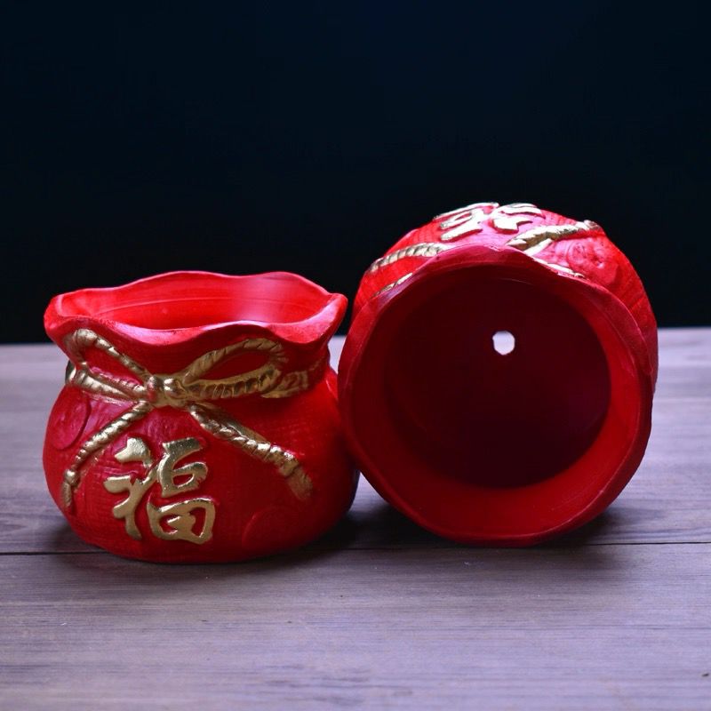 🧨🎇Indoor Ceramic Pot. Flower Pot. Money Plant Pot.RED//GOLD ONG POT. 🧨🎇 ...