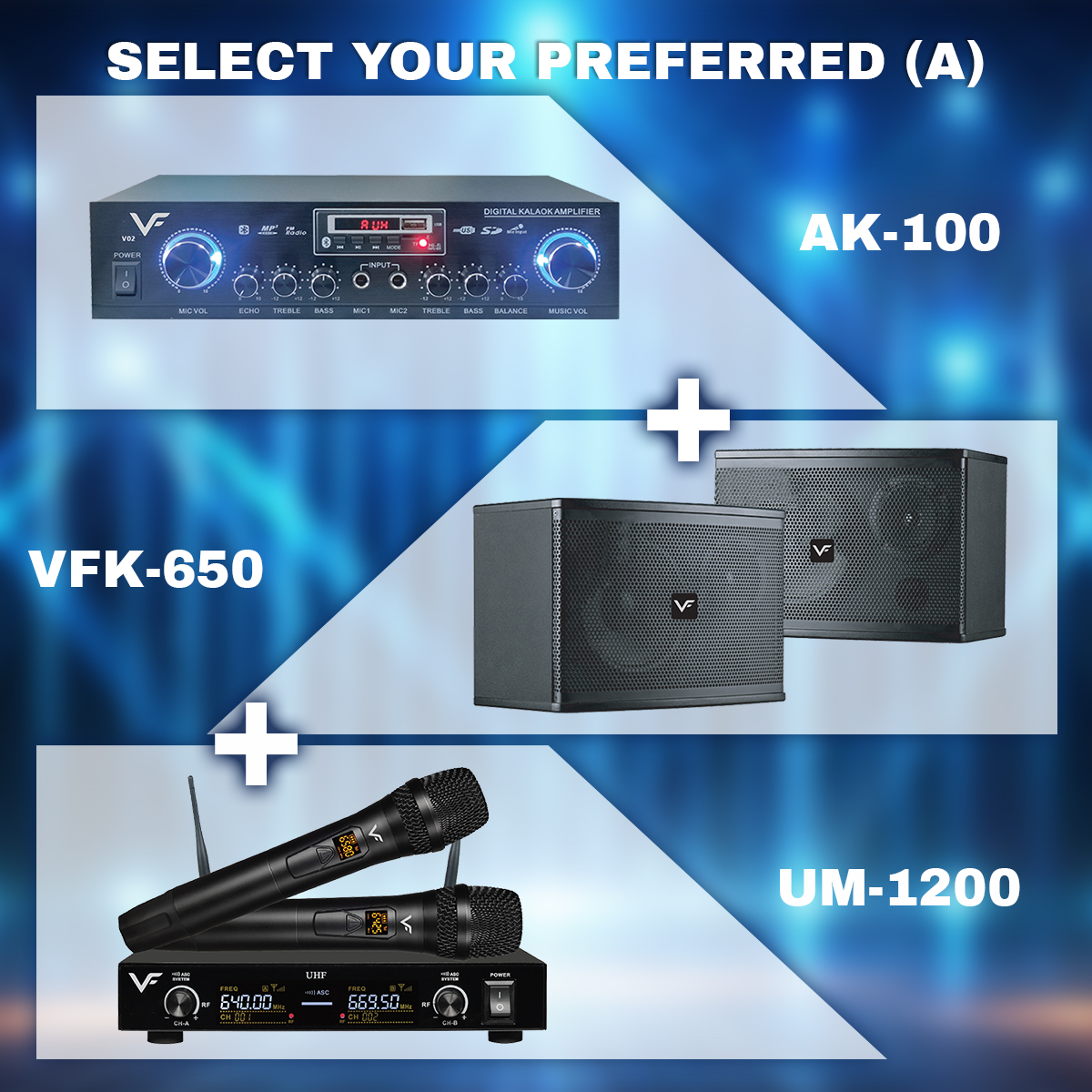Vinnfier VF Ultra Pro 6 Inch Karaoke Set Amplifier 200W Speaker 400W ...