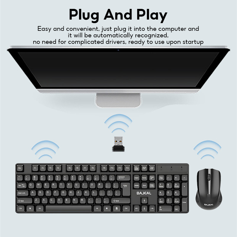 Wireless Keyboard And Mouse Set Desktop Laptop Business Office ...