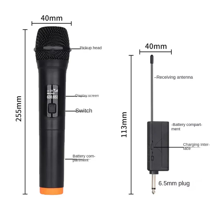 Wireless Microphone Dynamic Handheld Microphones Karaoke Microphone Mic ...