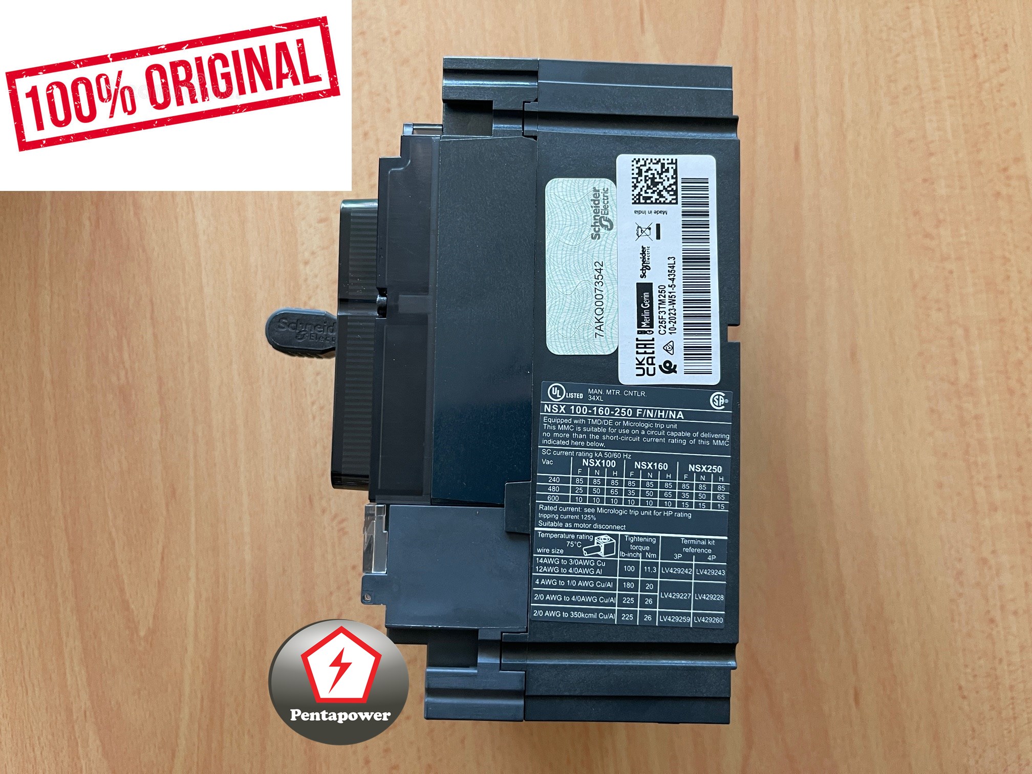 SCHNEIDER C25F3TM250 Circuit breaker, ComPacT NSX250F, 36kA/415VAC, 3 ...