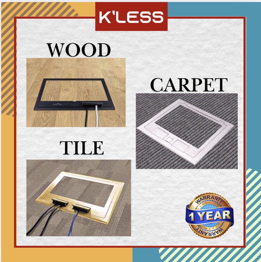 KLESS Floor Socket Box Built-in Floor outlet System 6 GANG 8 MODULE ...