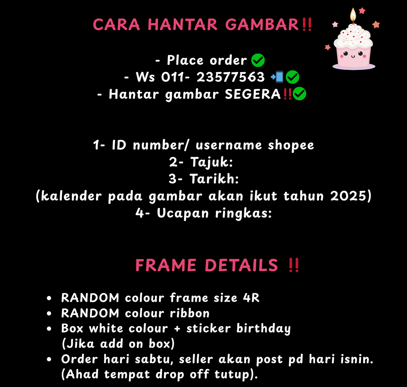 Frame birthday gift murah 4R | Gift photo frame calender | Hadiah ...