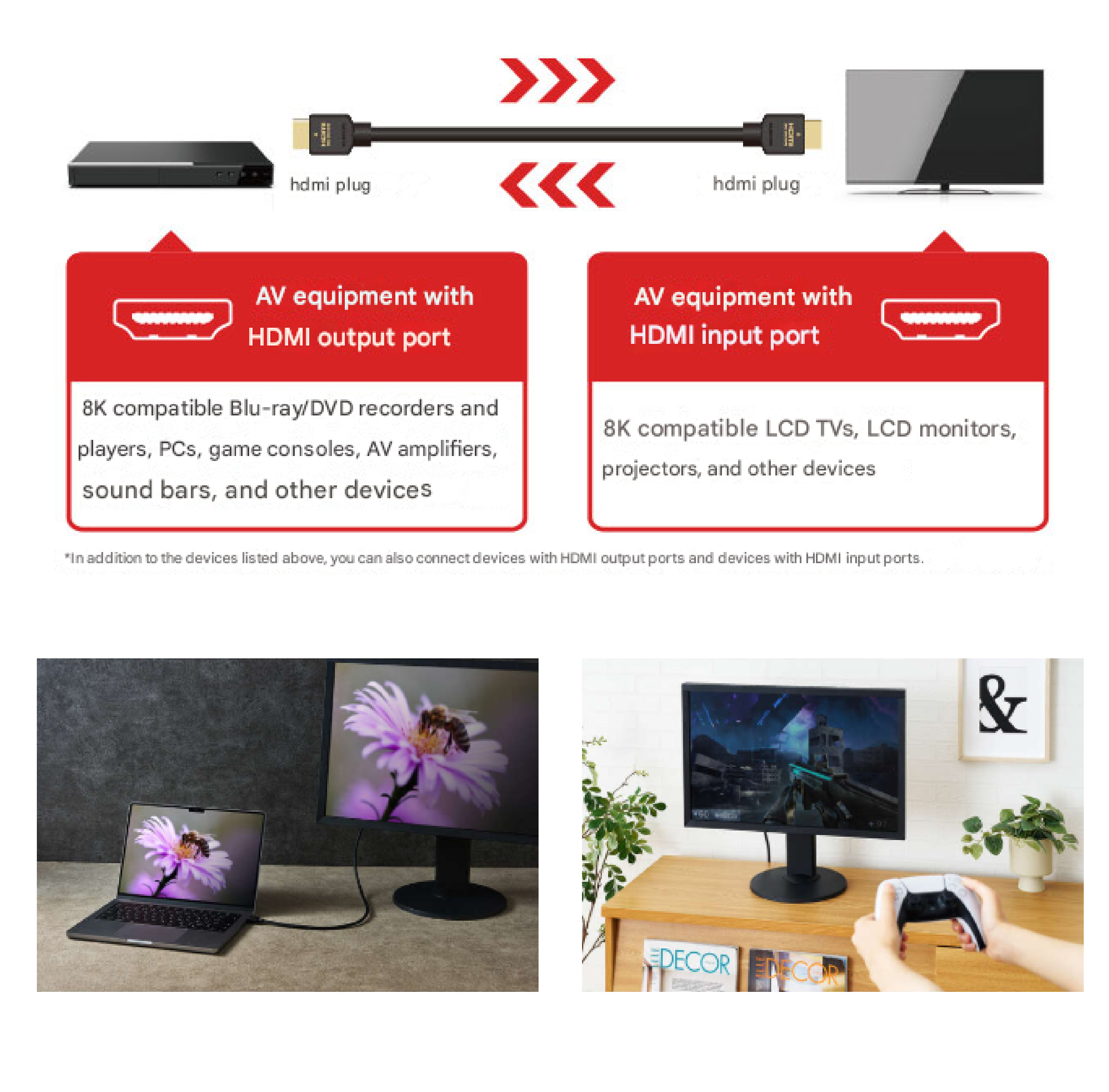 ELECOM Ultra High Speed HDMI 2.1 Cable (8K/60Hz, 4K/120Hz, Dolby Vision, HDR, Gaming, TV/PC ...