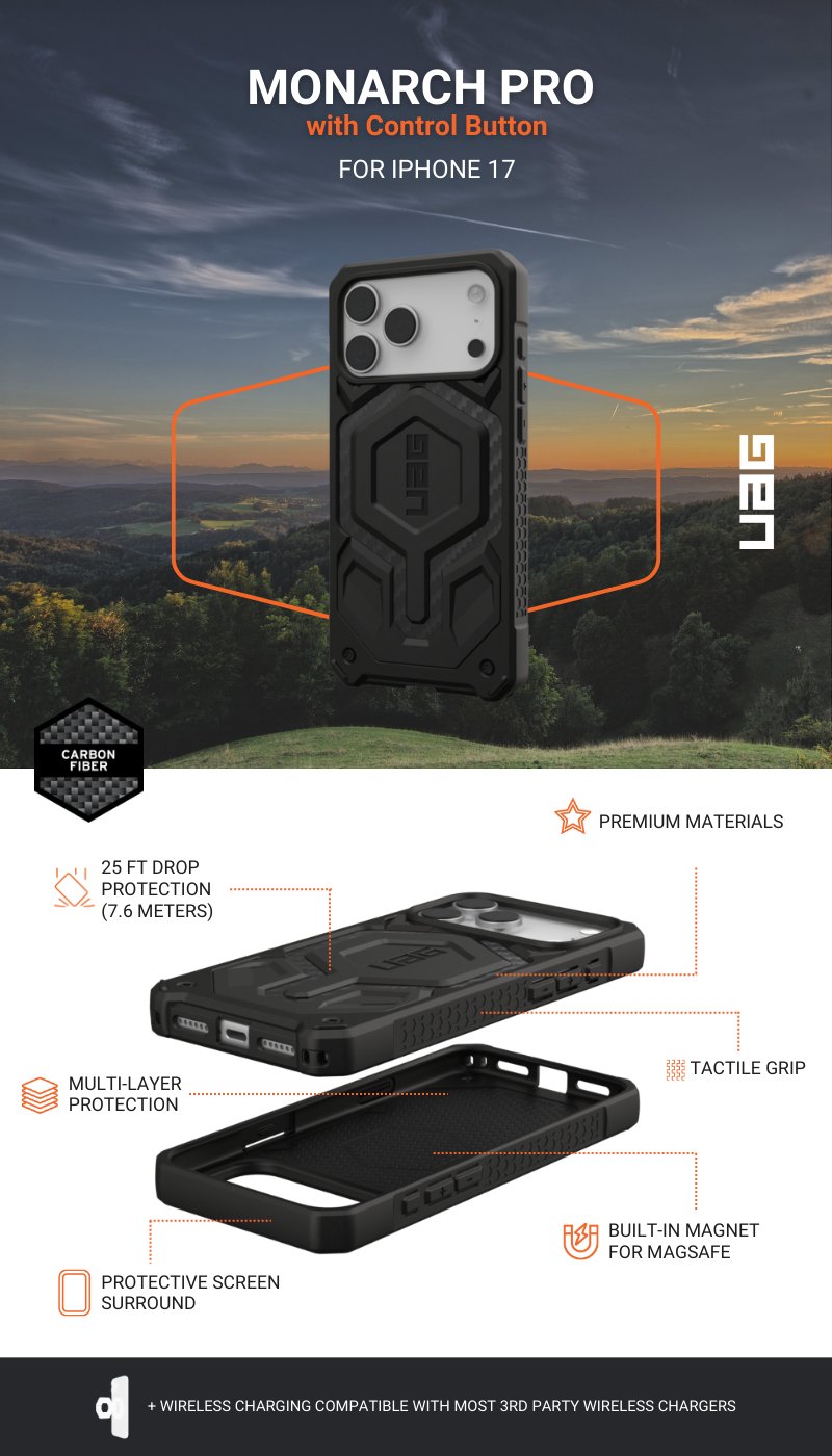 UAG Monarch Pro MagSafe Case + Camera Control Button for iPhone 17 ...
