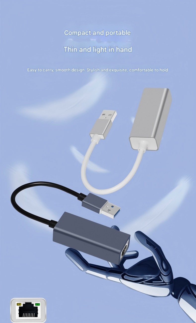 USB 3.0 Type-C Gigabit Ethernet Adapter Wired LAN Converter Laptop PC ...