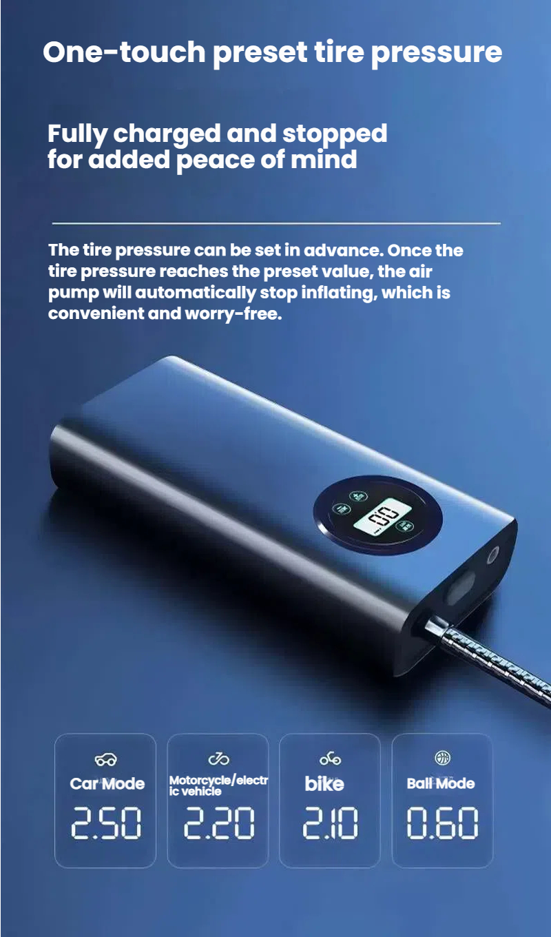 Car Tyre Inflator Portable Electric Air Pump Digital Display Wireless ...