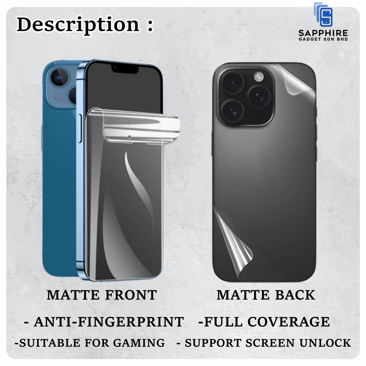 Hydrogel Front + Back Screen Protector for Infinix Note 50s / Note 50x ...