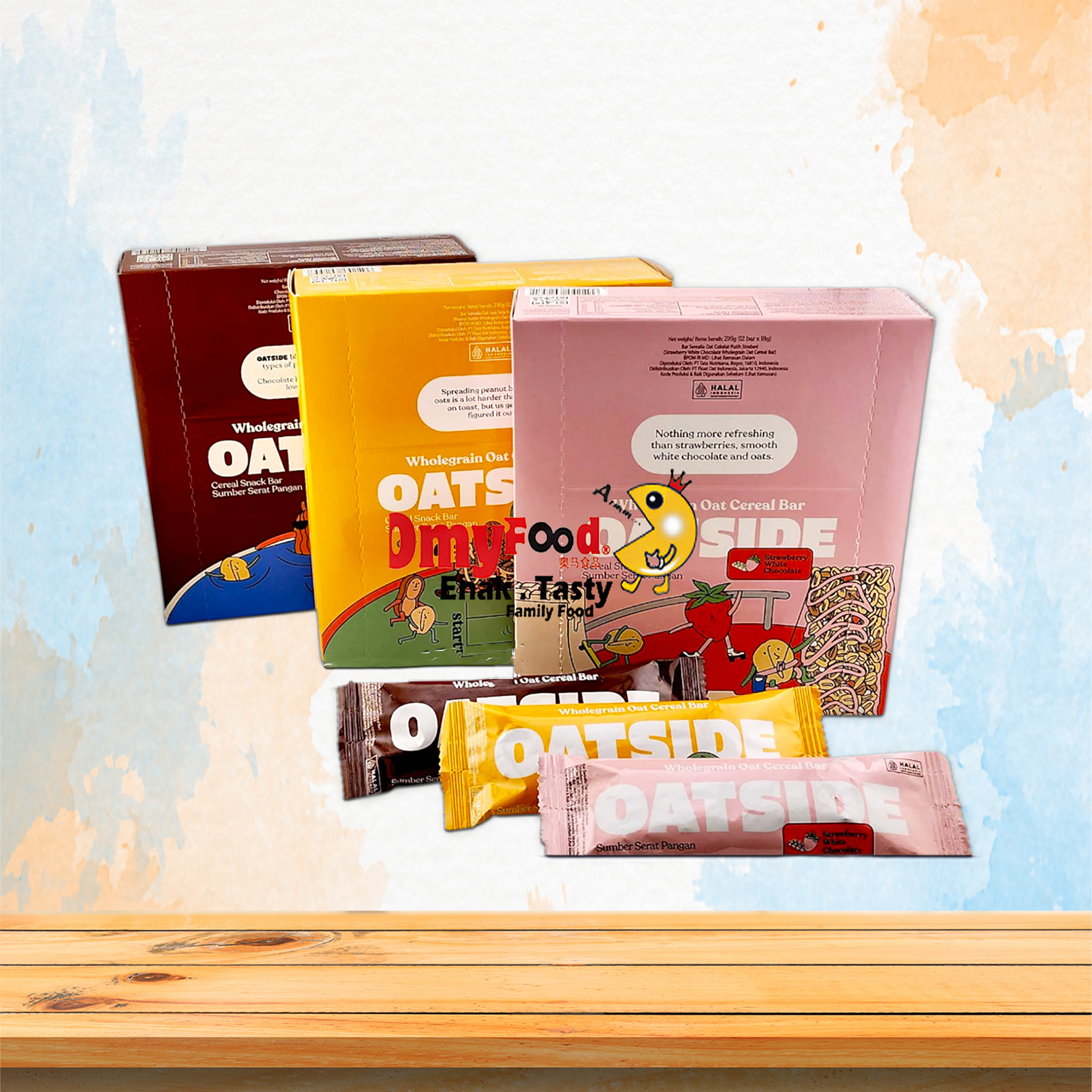 18g x 12pcs (1 Box) OATSIDE Whloegrain Oat Cereal Bar [Chocolate ...