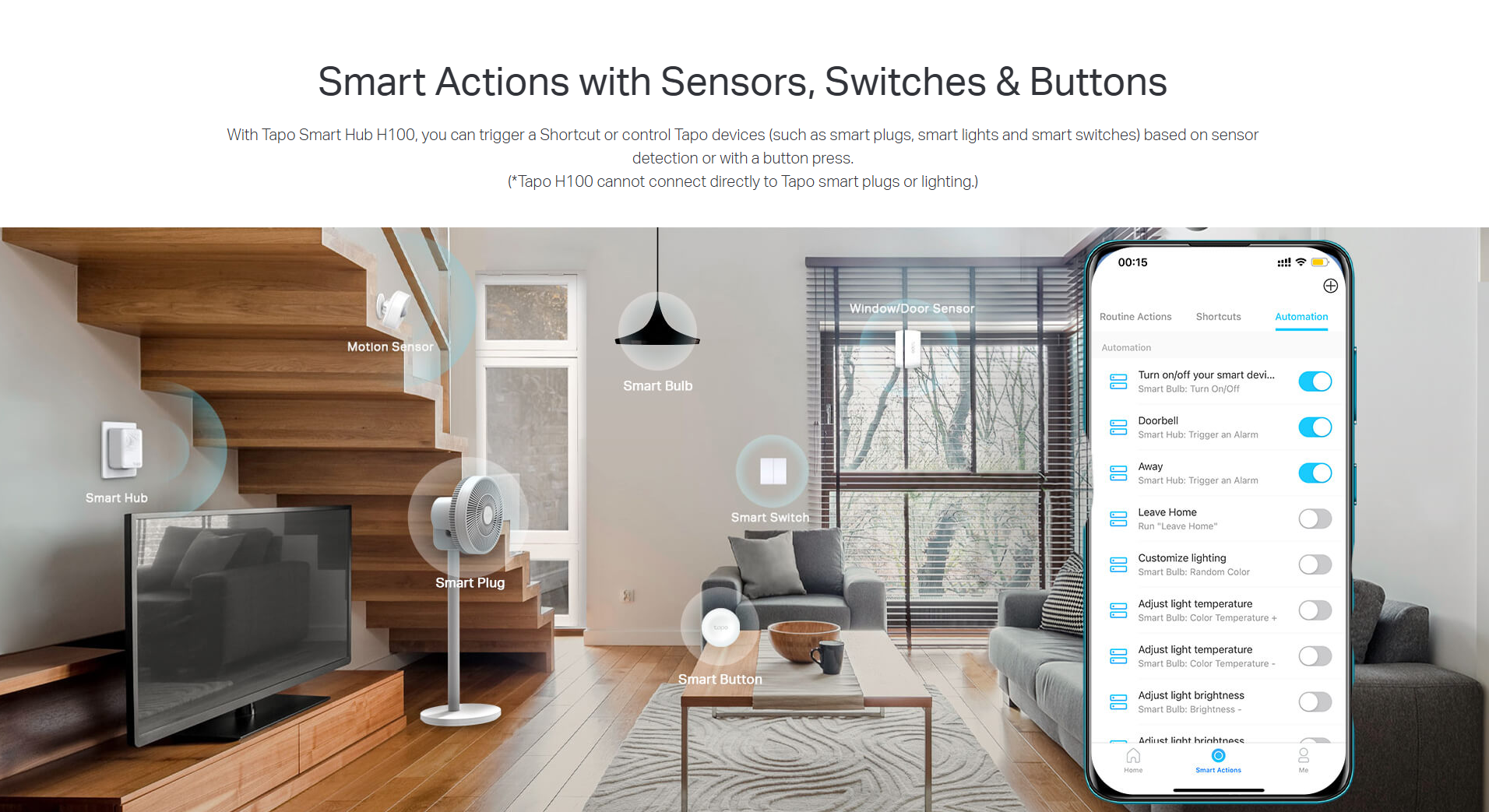 TP-Link Tapo H100 Smart IoT Hub with Chime Long-Range Connections Smart ...