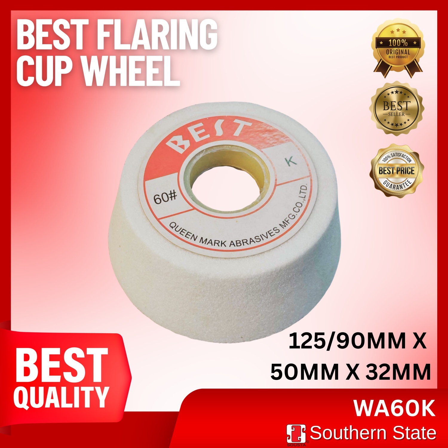 BEST Flaring Cup Wheel Grinding Wheel White Colour WA60K | Shopee Malaysia