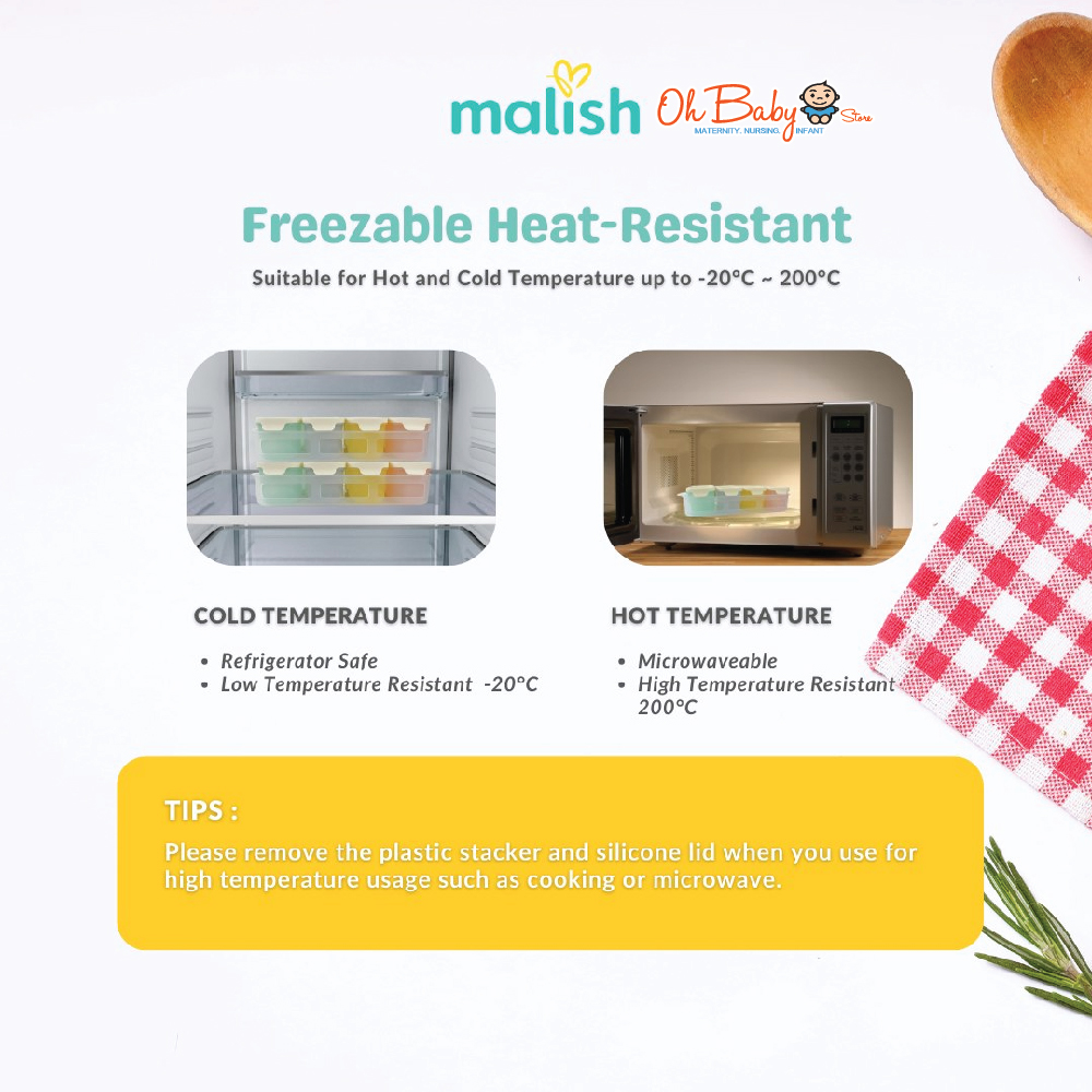 Malish Silicone Baby Food Containers with Stable Tray 50ml | Shopee ...