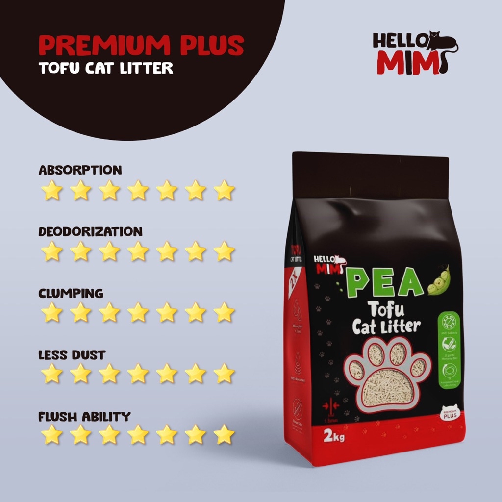 Hello MIMI High Quality 2kg Premium Plus TOFU Cat Litter Pasir Kucing ...