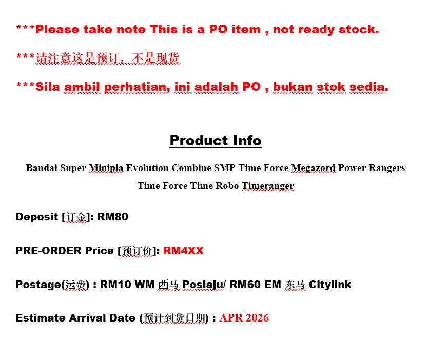 Bandai Super Minipla Evolution Combine SMP Time Force Megazord Power ...