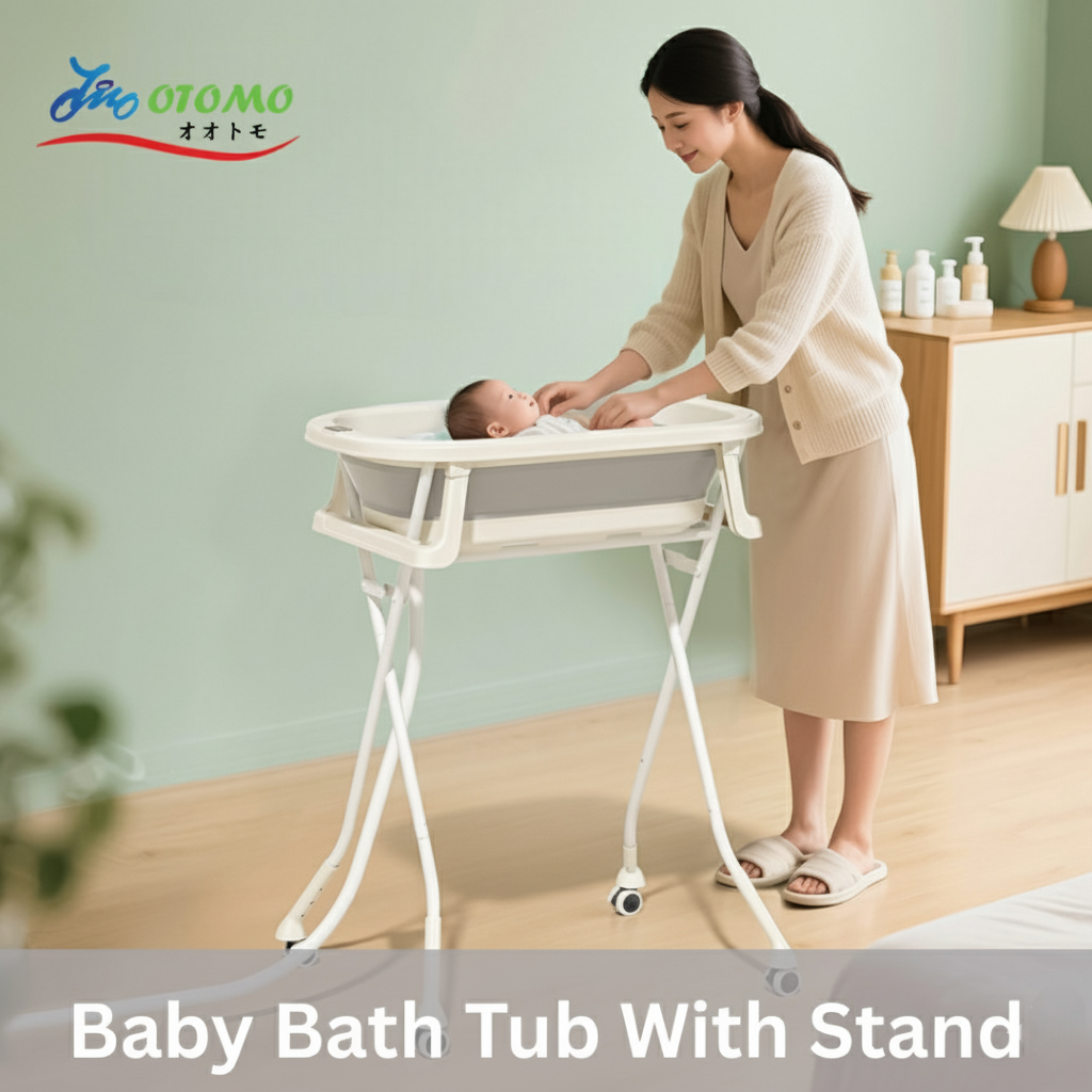 Otomo Baby BathTub Stand Baby Bath Tub Foldable Baby Shower Mandian ...