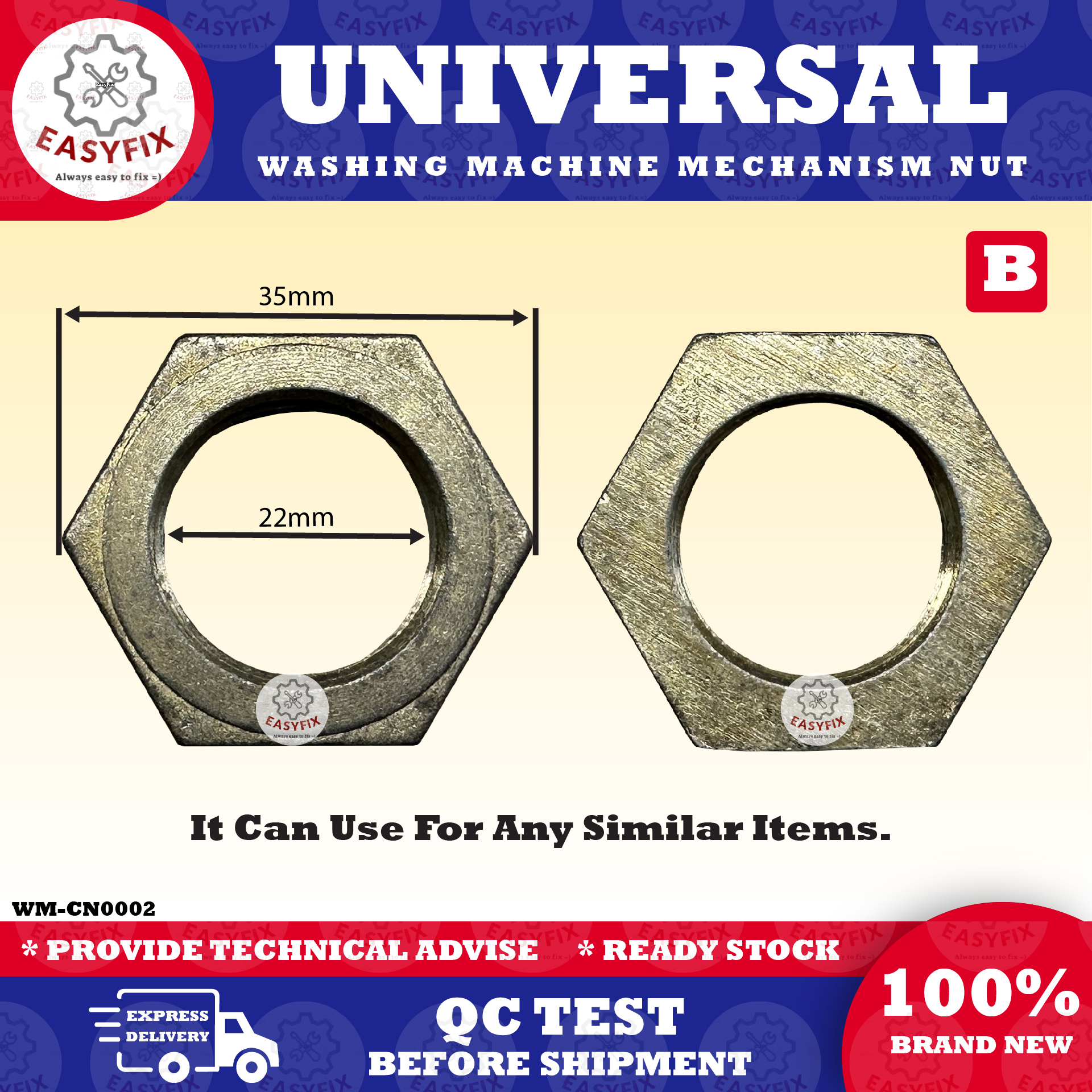 UNIVERSAL Washing Machine Mechanism Nut / Sparepart NUT WASHING MACHINE ...