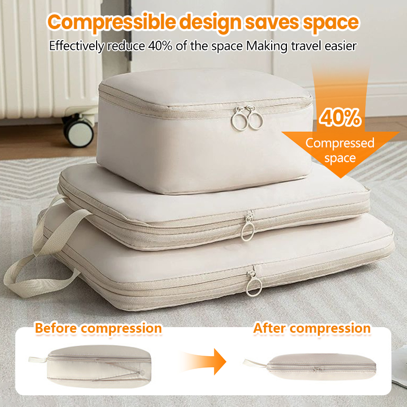 6-Piece Compression Packing Cubes Compressible & Water-Resistant Save ...