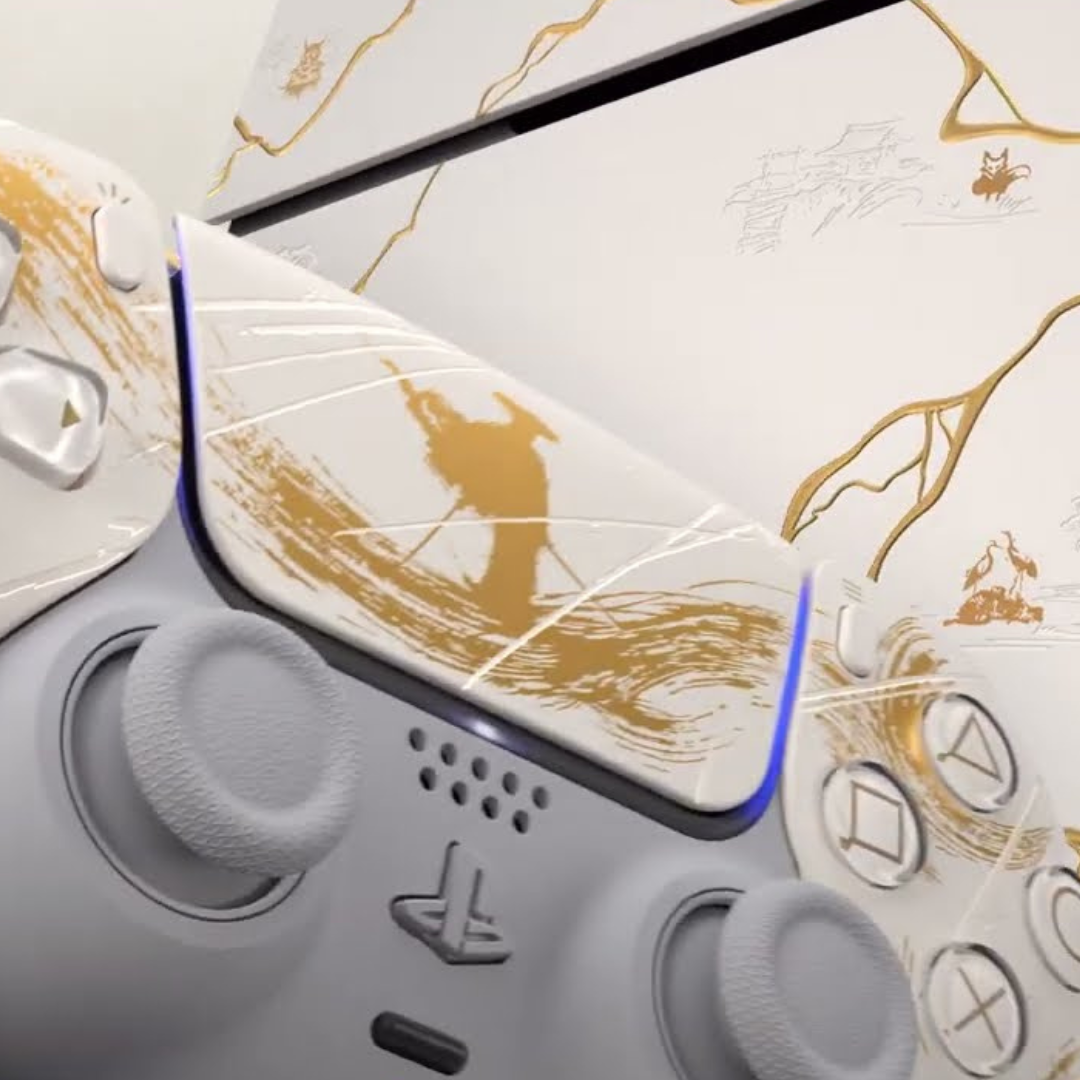 PS5 Slim Disc Console - Ghost of Yotei Gold Limited Edition Bundle ...